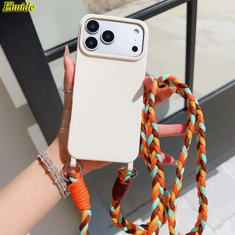 Чехол для iPhone 13 Pro, белый, с плечевым шнурком