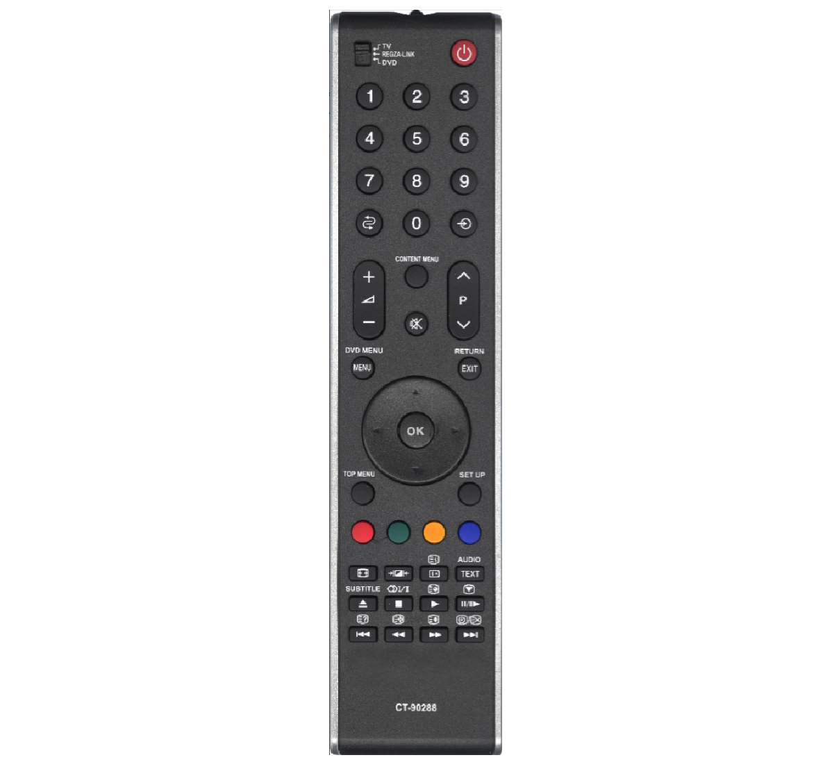 Пульт Huayu CT-90288, для телевизора, Toshiba, цвет чёрный, ИК-сигнал