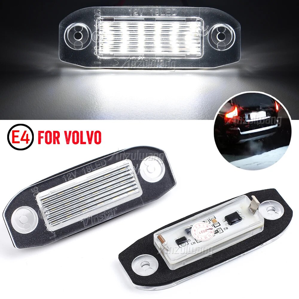 Светодиодная подсветка Canbus для номерного знака Volvo S80 XC90 S40 V60 XC60 S60 C70 XC70 V70, белая подсветка с номером для стайлинга автомобиля