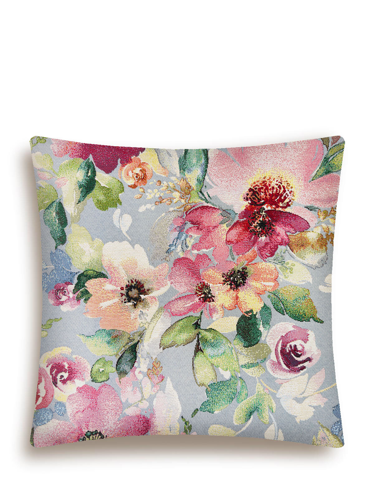 Наволочка гобеленовая Le Gobelin Акварель Анемоны серый фон 45х45 см