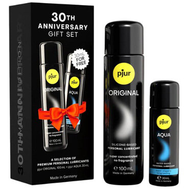 79564 Набор лубрикантов pjur 30th Anniversary Gift Set. pjur Original 100 мл и pjur Aqua 30 мл