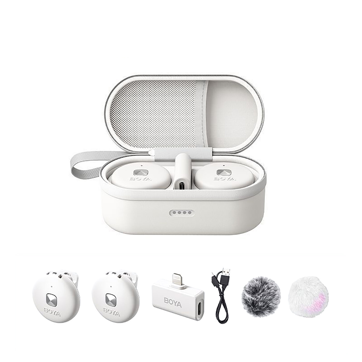 BOYA Omic Коннектор Lightning / Коннектор Typ-c / Модель 2-в-1 Лавальный беспроводной микрофон Кнопка приема Запись Шумоподавление микрофон