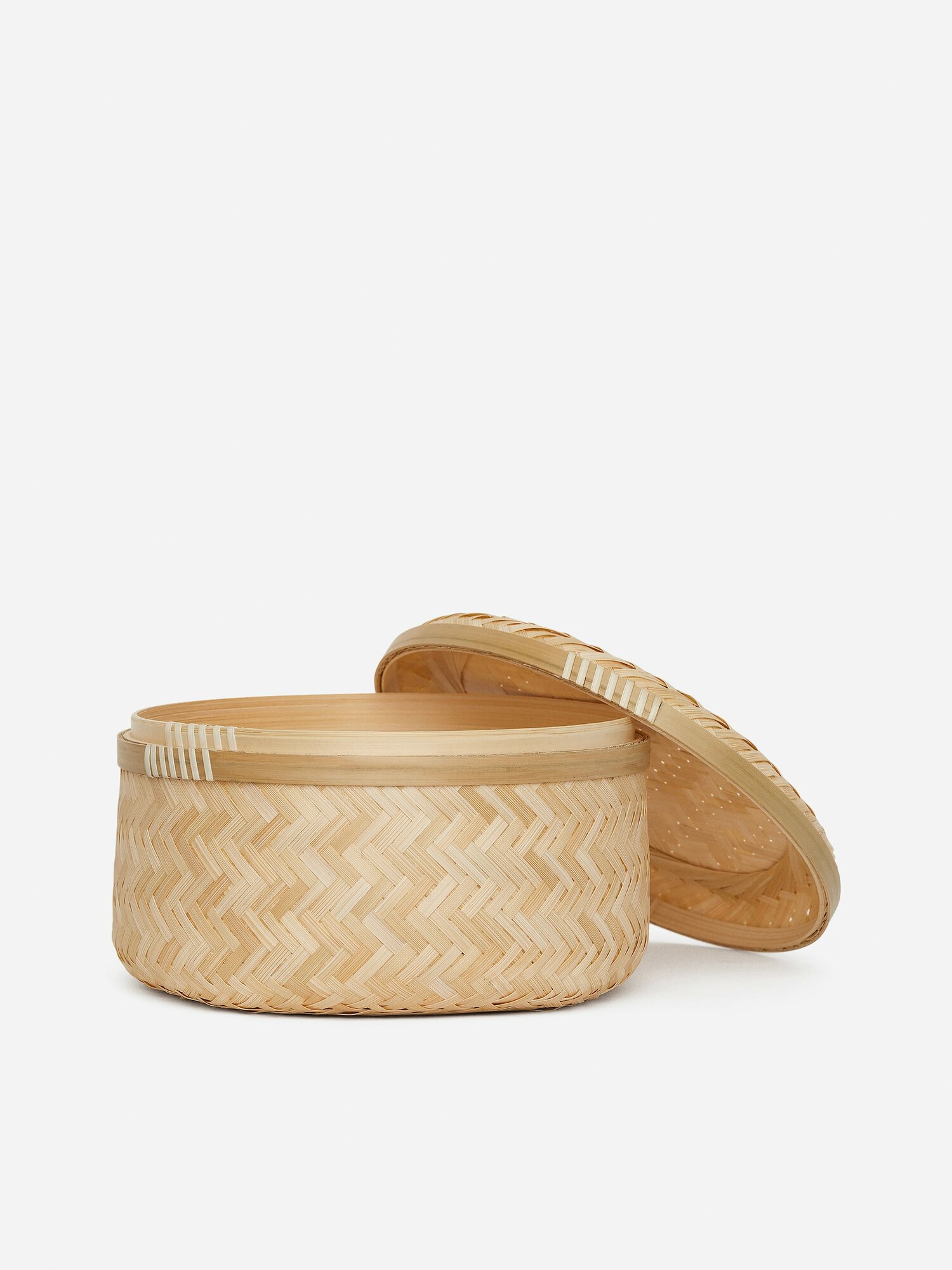 Корзина круглая для хранения ARKET из бамбука, 21 см, цвет бежевый