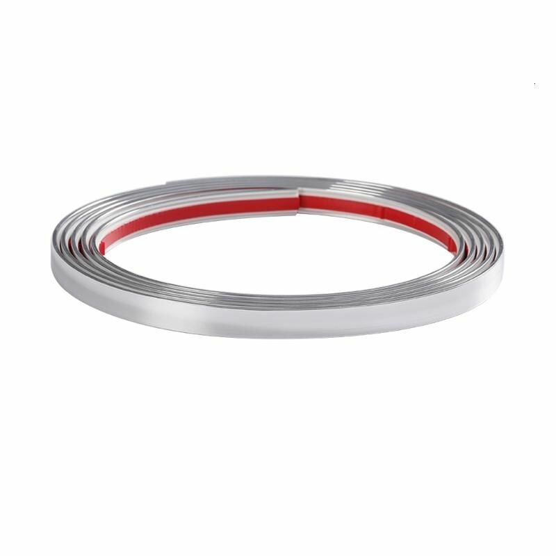 Самоклеящаяся обжимная лента с объемным красивым швом длиной 3 м-серебристая Т-образная