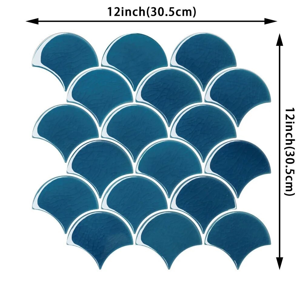3D наклейки на стену ПВХ, имитация плитки Синий, Blue
