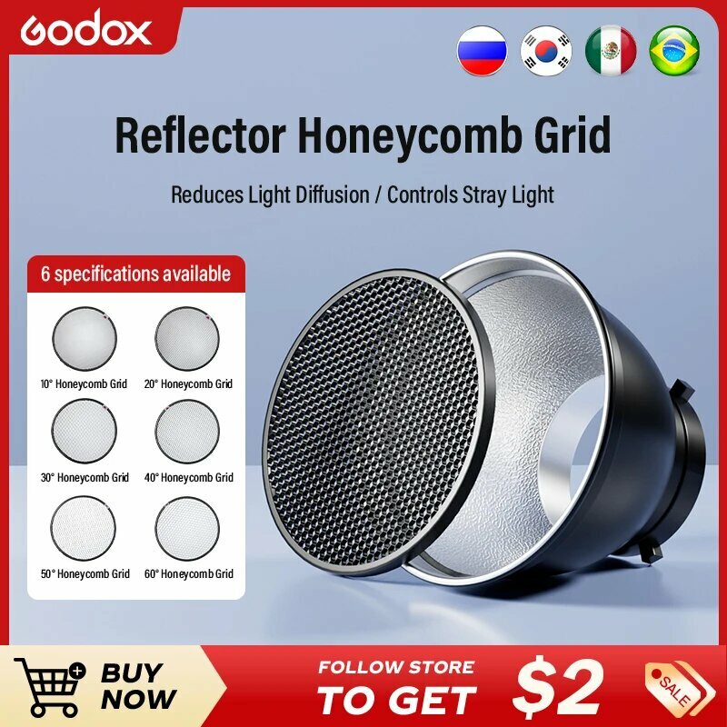 Godox 7" сотовый рефлектор с сеткой, 50°