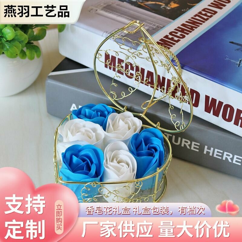 Букет из мыльных роз , розовые розы 6 шт, Цветы из мыла в подарок на день Рождения, маме, жене, дочке, любимой.