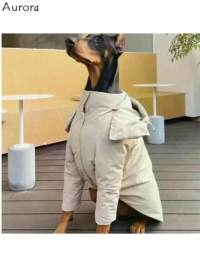 Теплая куртка для крупных собак, унисекс, для доберманов, бордер-колли, аляскинских маламутов, защита от холода, двухногая модель