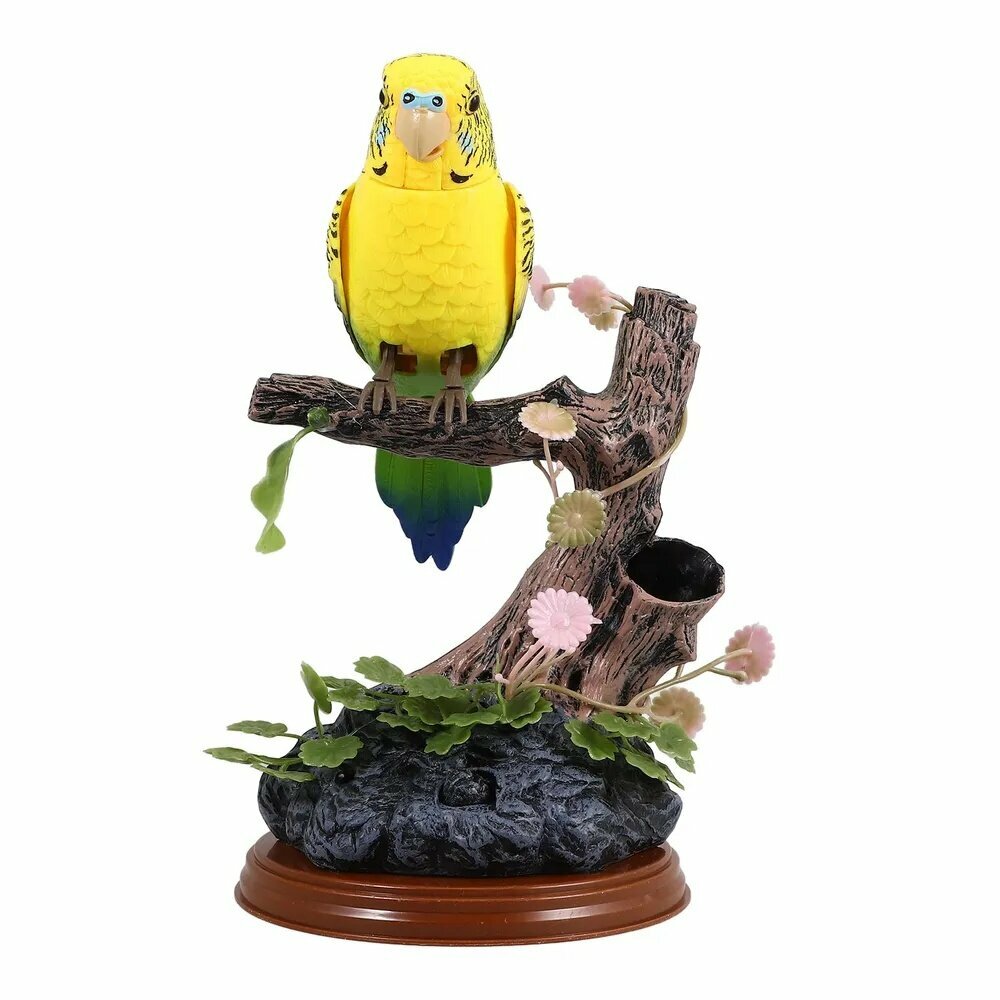 Желтая говорящая игрушка попугай с записью для детских игр