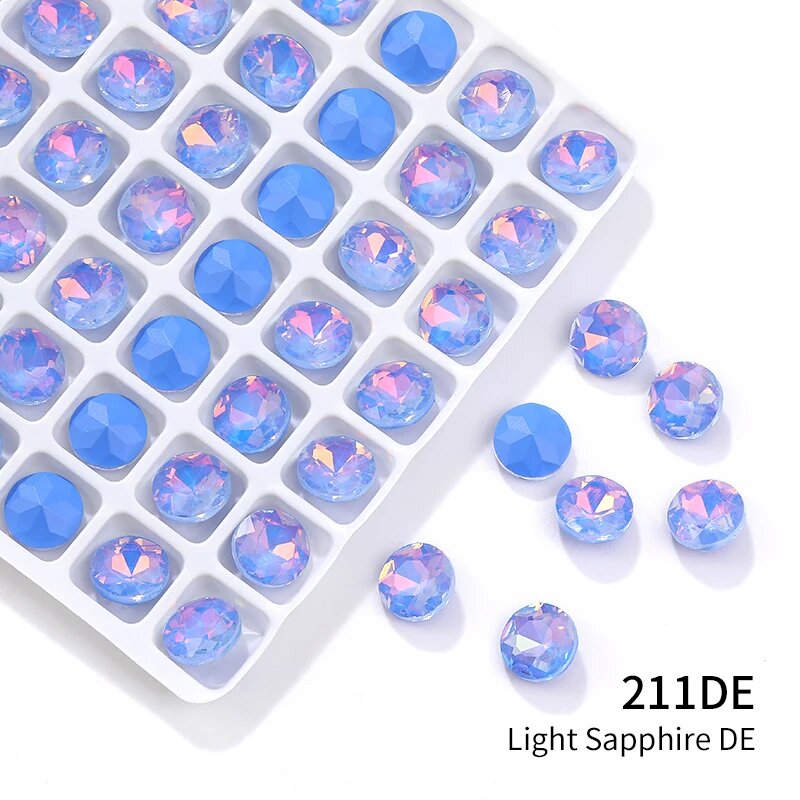 Стразы круглые 8 мм, Light Sapphire