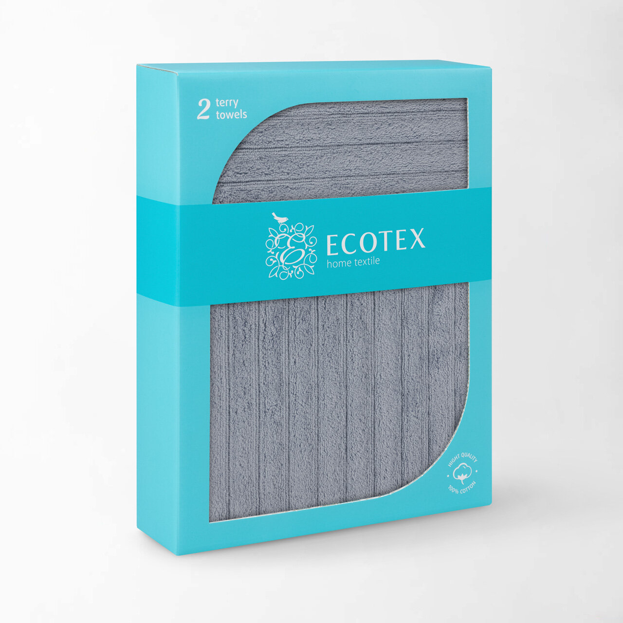 Набор махровых полотенец 2 штуки (50x90; 70x130) Ecotex "Лайфстайл", цвет серый