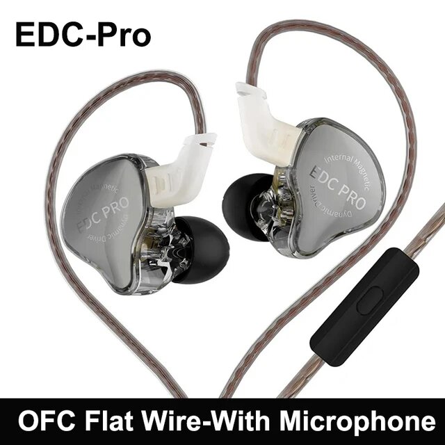 Новые наушники KZ EDC Pro — это динамические внутриканальные проводные HiFi-наушники с басовым стереозвуком, предназначенные для игр, прослушивания музыки и занятий спортом с шумоподавлением.