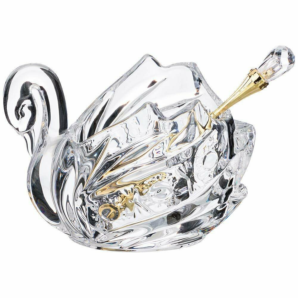 Икорница LEFARD MUZA CRYSTAL 11*7*8,5см стекло, металл, с ложкой