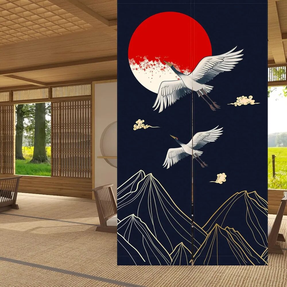 Занавеска на дверь нитяная 80x130 см черный матовый