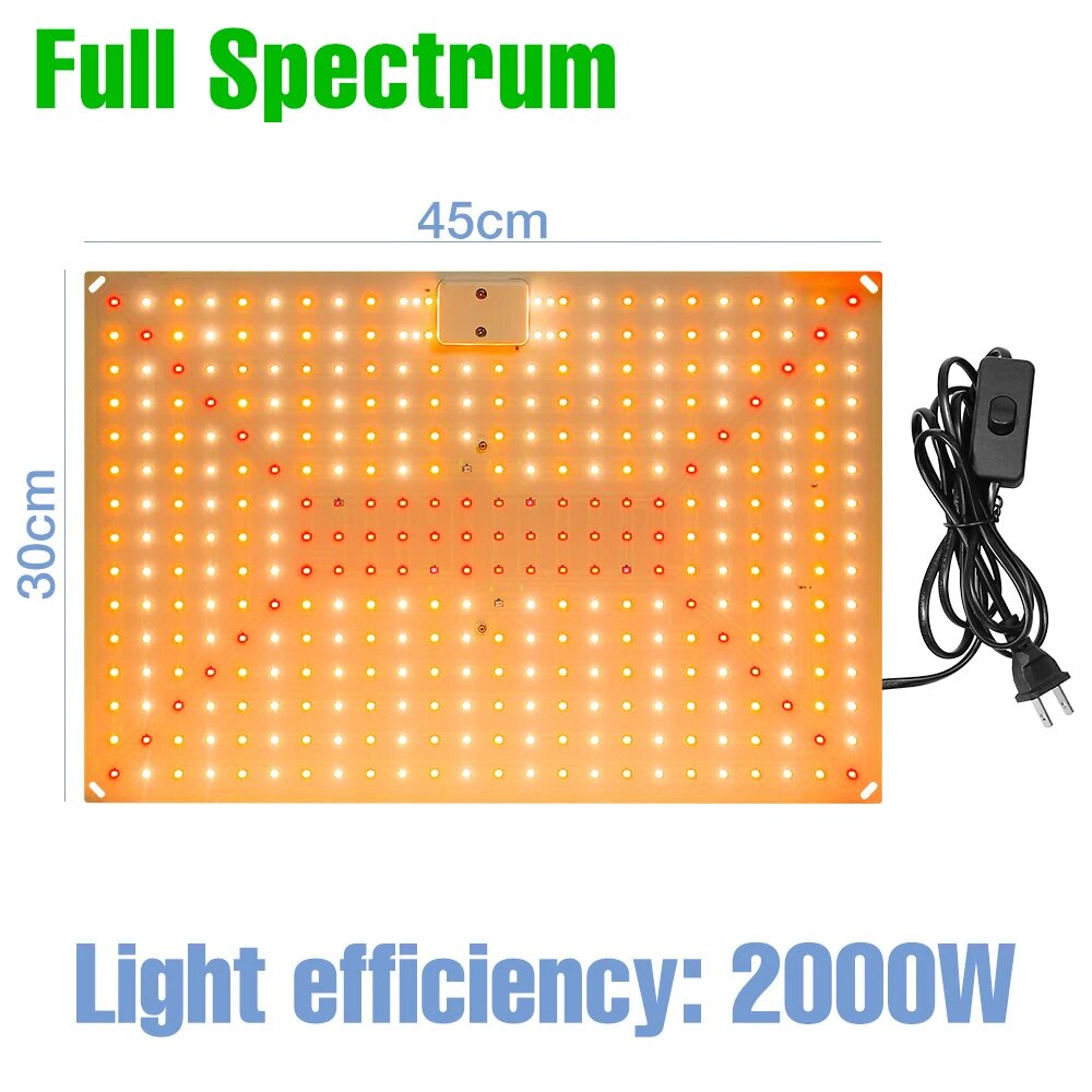 Фитолампа Full Spectrum 45x30см, 2000W, EU Plug