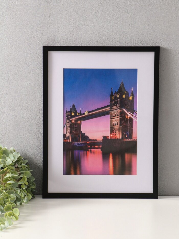 Фоторамка для фото 30×40 см, с паспарту 21×30 см, Lumo, чёрный