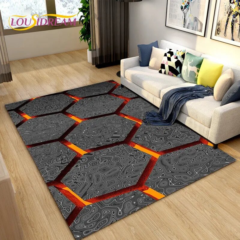 Ковёр LOUSIDREAM 3D с металлической текстурой, цвет 15