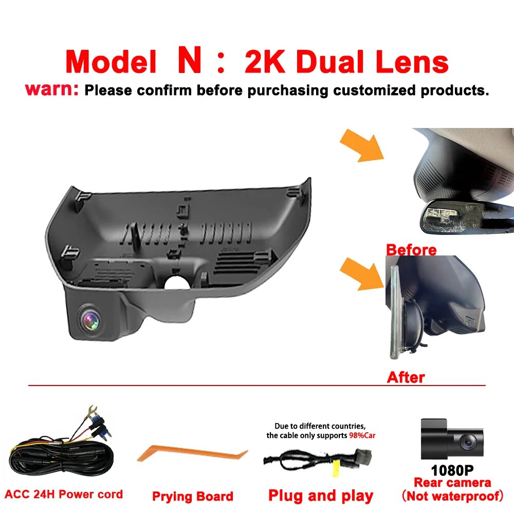 Видеорегистратор 2K Dual Cam GAC GS3 2023-2025, 128ГБ