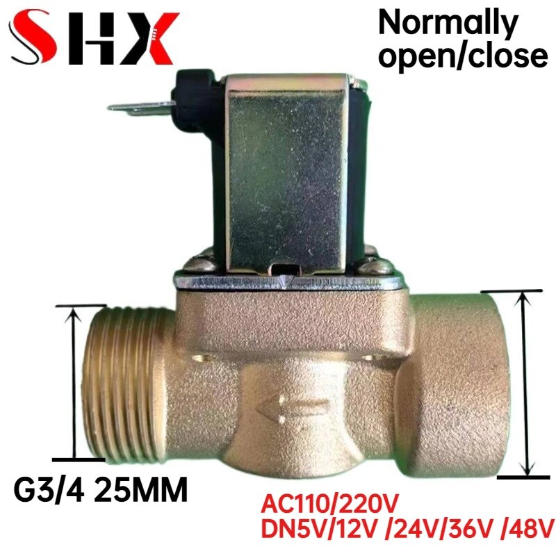 Электроклапан латунный G 1/2", 24V, Normally open