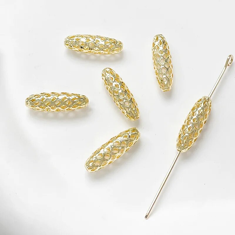 Металлические овальные бусины-разделители LIJIEMEI BY-D4698-7