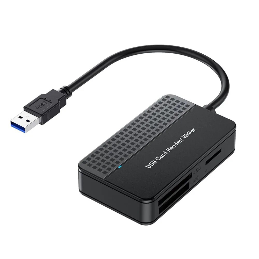USB 3.0 четырёхканальный кард-ридер с разъёмами CF, SD, microSD и Memory Stick