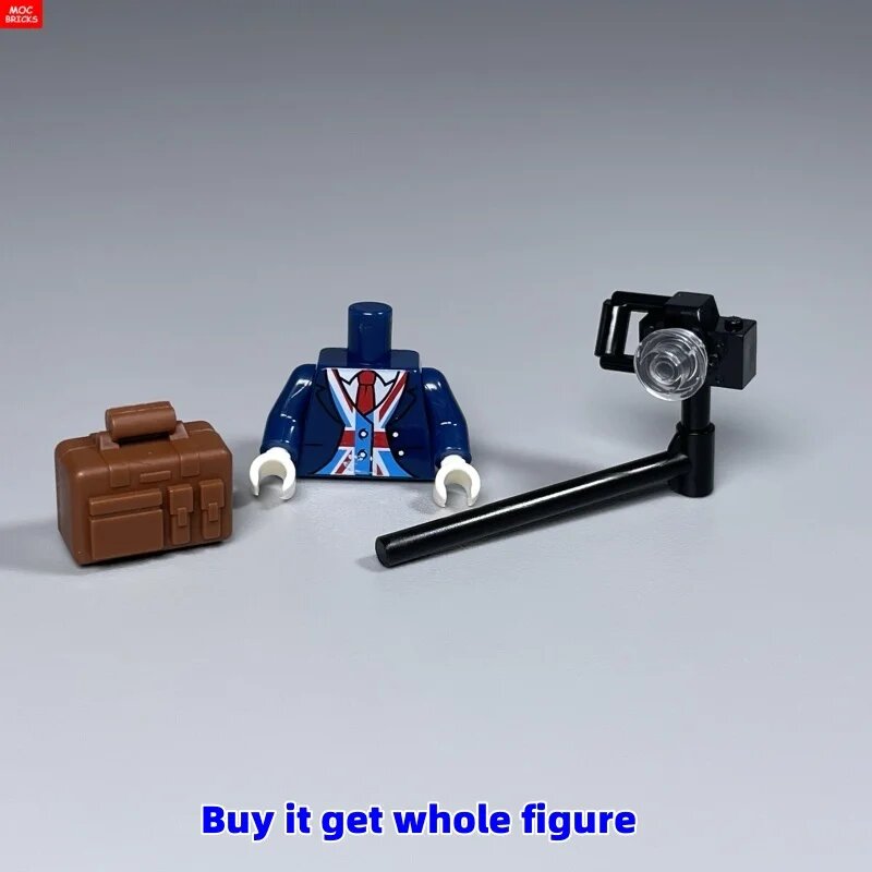 Детали Lego: костюм, чемодан, камера, Синий, NO.9