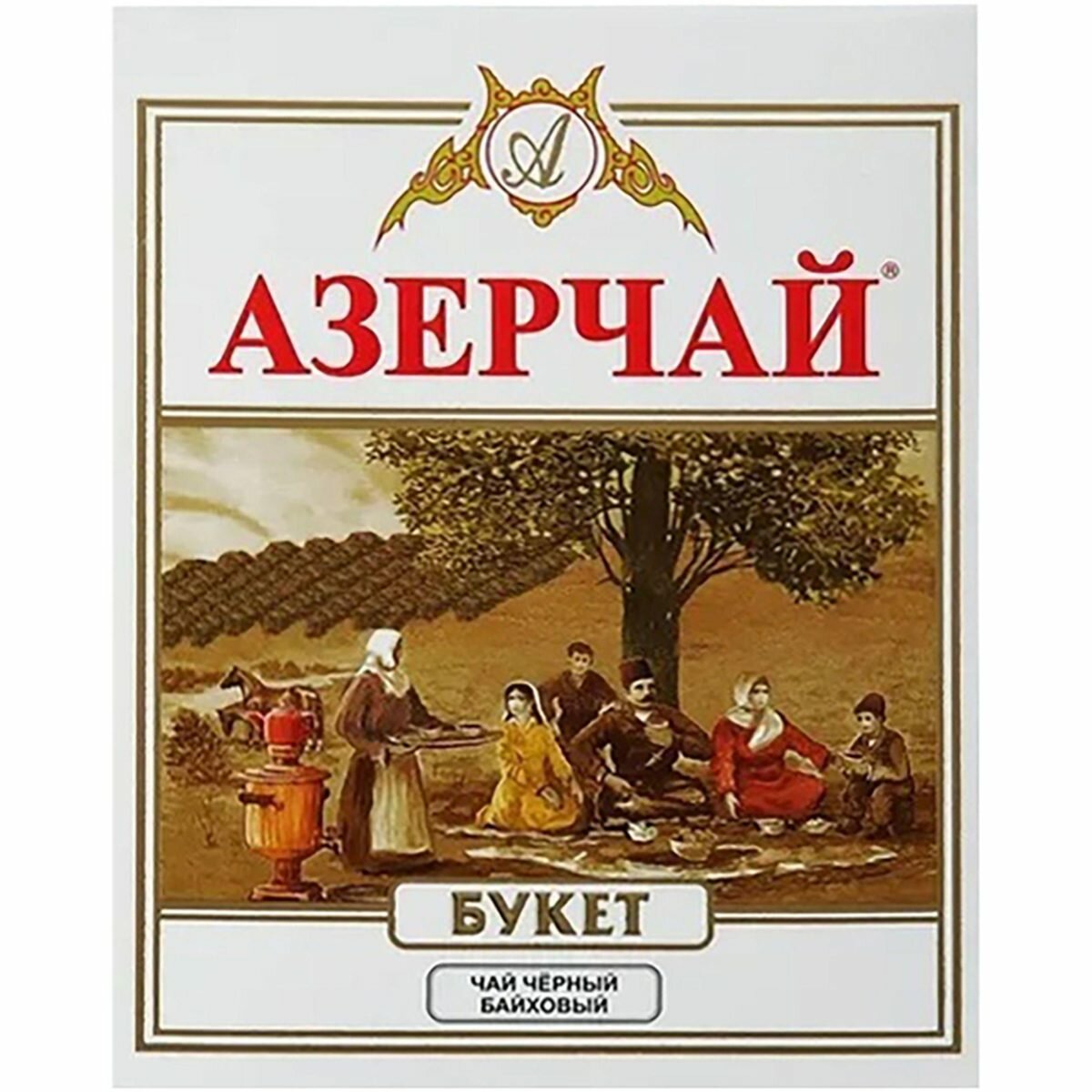 Чай листовой чёрный Азерчай "Букет" в коробке 400г, 15 уп.