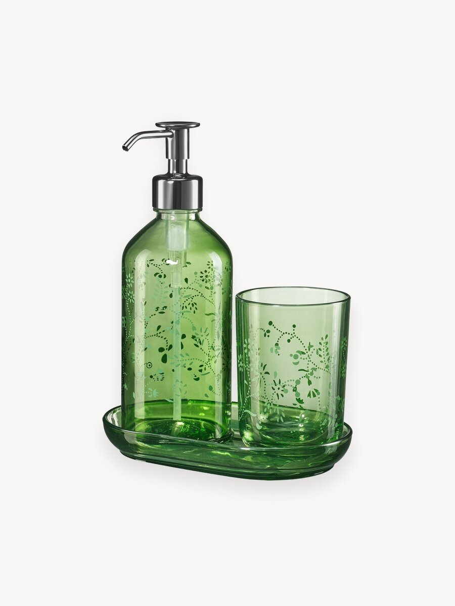 Зеленый набор для ванной из 3 предметов, IKEA GROSSJON