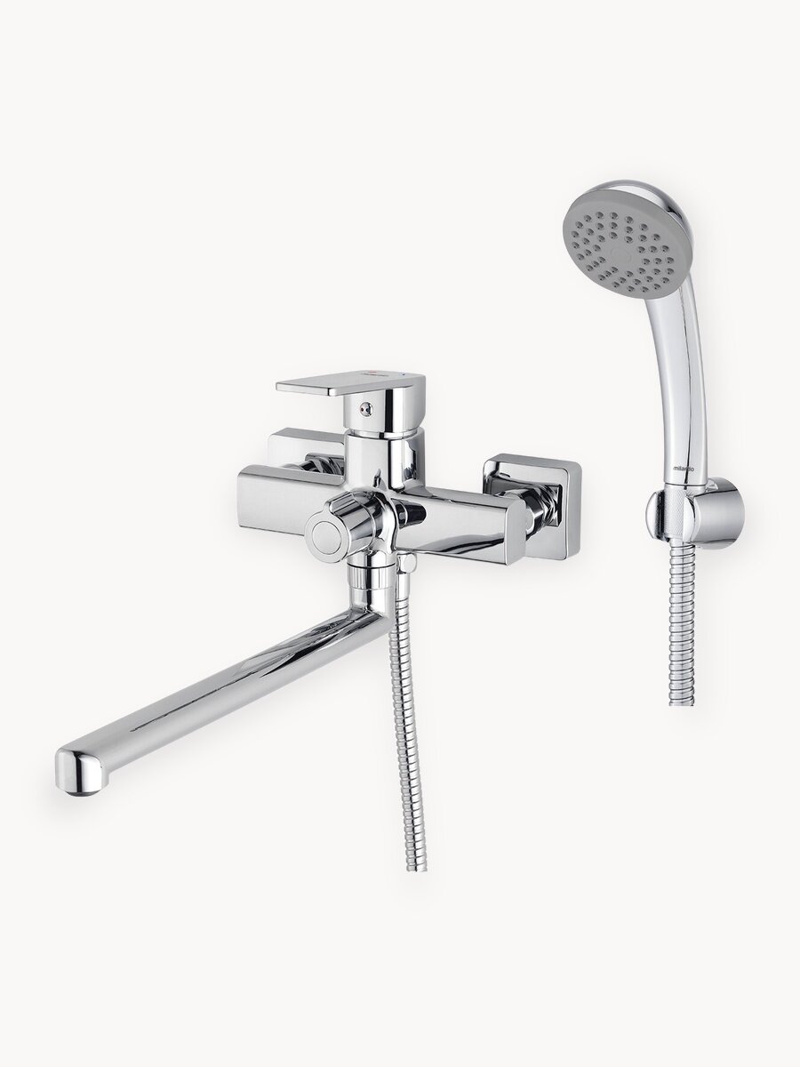 Смеситель для ванны с длинным изливом Milardo Poli POLSB00M10 хром глянцевый