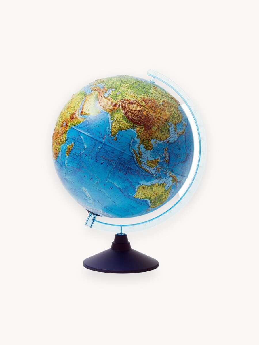 Глобус Земли Globen физико-политический, рельефный с подсветкой от батареек, 32 см.