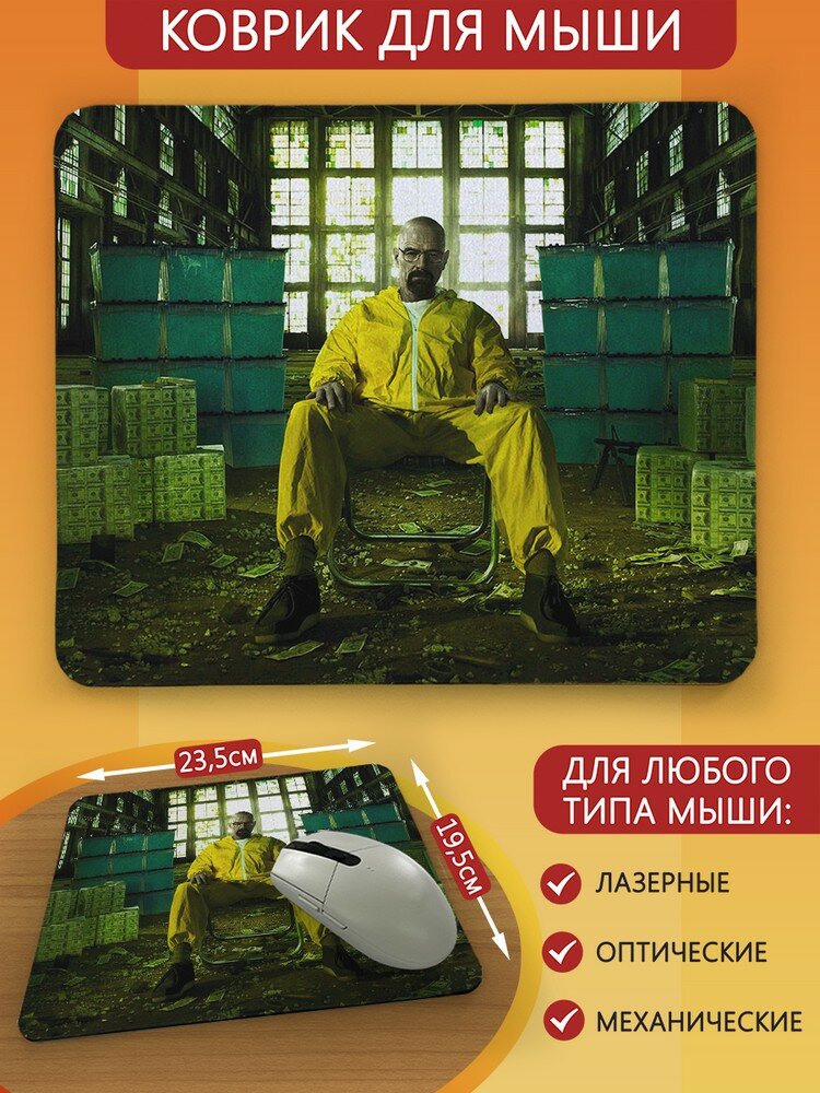 Геймерский коврик Во все тяжкие breaking bad, волтер уайт, джесси пинкман, сериал, деньги, брекин бэд-1
