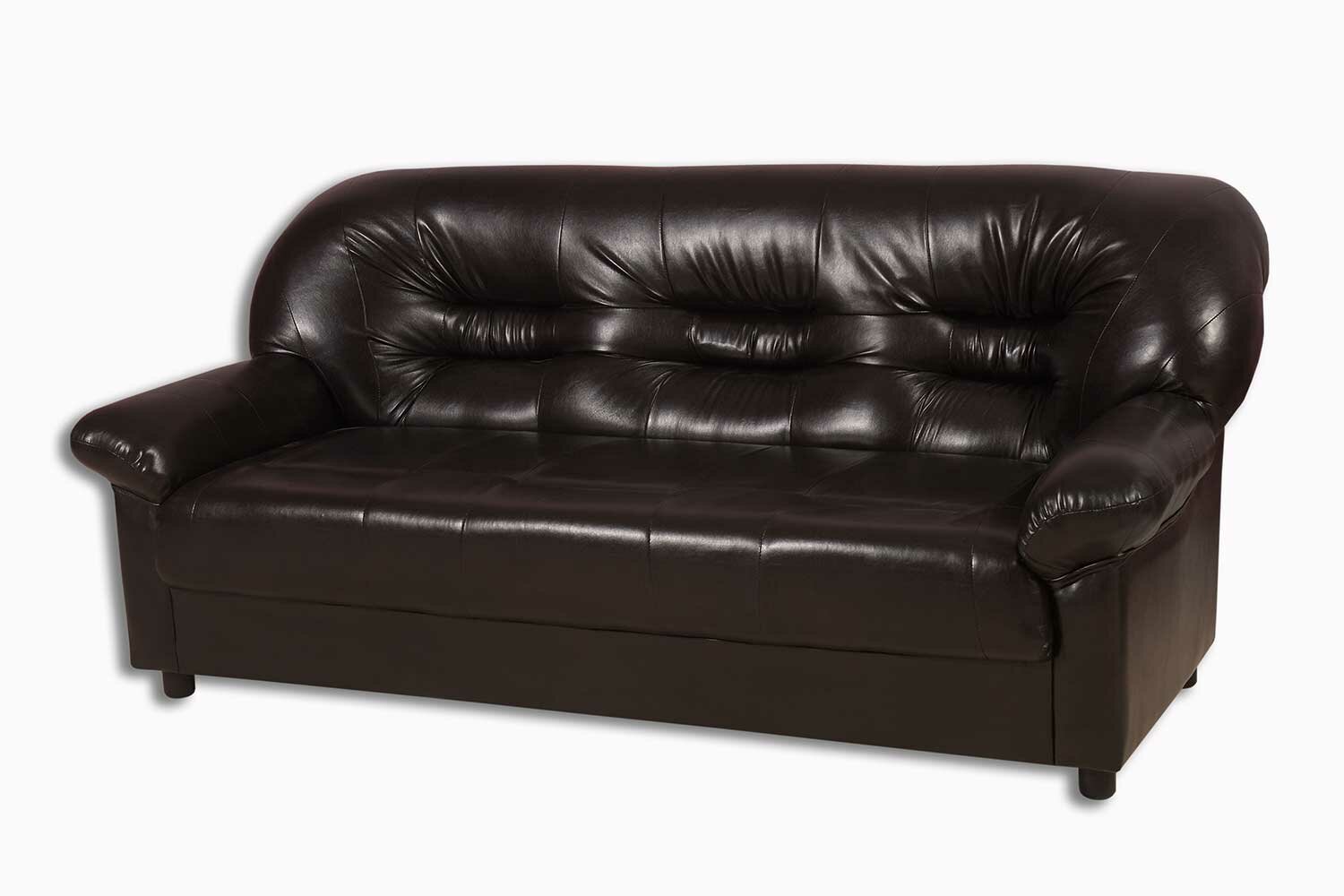 Диван Hoff Честер прямой, 185х85х90 см, обивка искусственная кожа, цвет коричневый