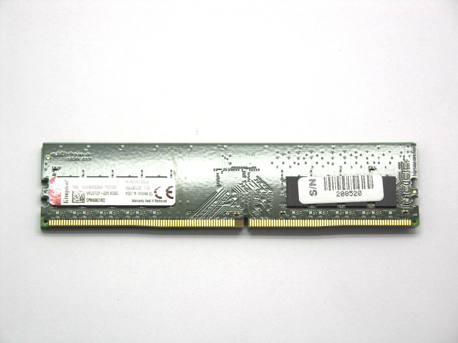Оперативная память DIMM 8Gb, DDR4 2666MHz*Kingston*KVR26N19S8/8