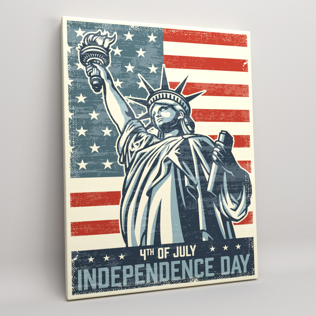 Картина на холсте (интерьерный постер) "Америка - Статуя Свободы" в стиле поп - арт, с деревянным подрамником, размер 30x40 см