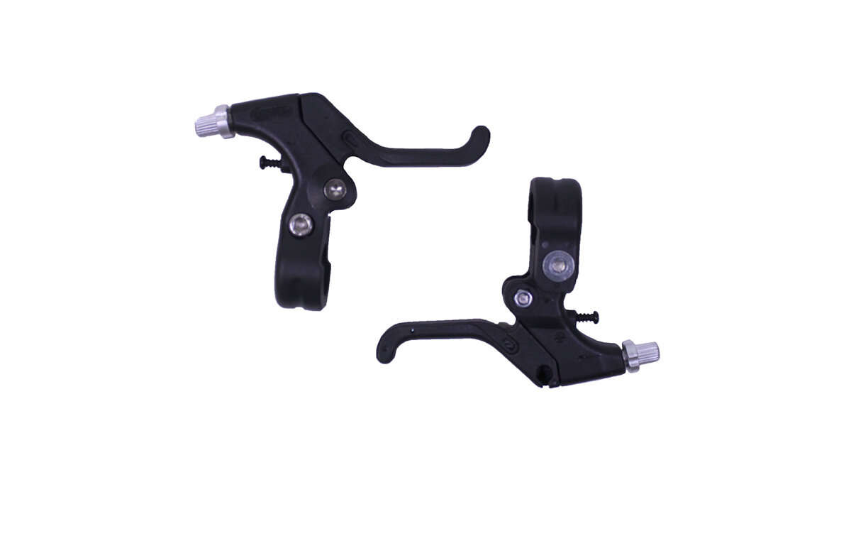 Ручки тормозные POWER, под "два пальца", пластик, черные, 2шт.