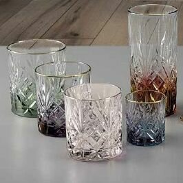 Набор стопок Cre Art MELODY GOLD TUMBLER 6 шт, хрусталь, золото 24К , H.4