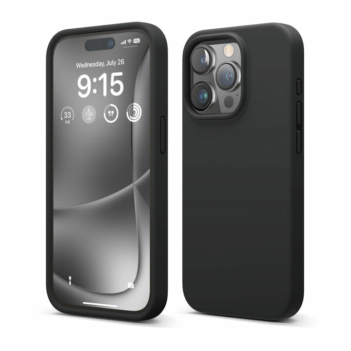 Elago для iPhone 15 Pro чехол Soft silicone (Liquid) Black