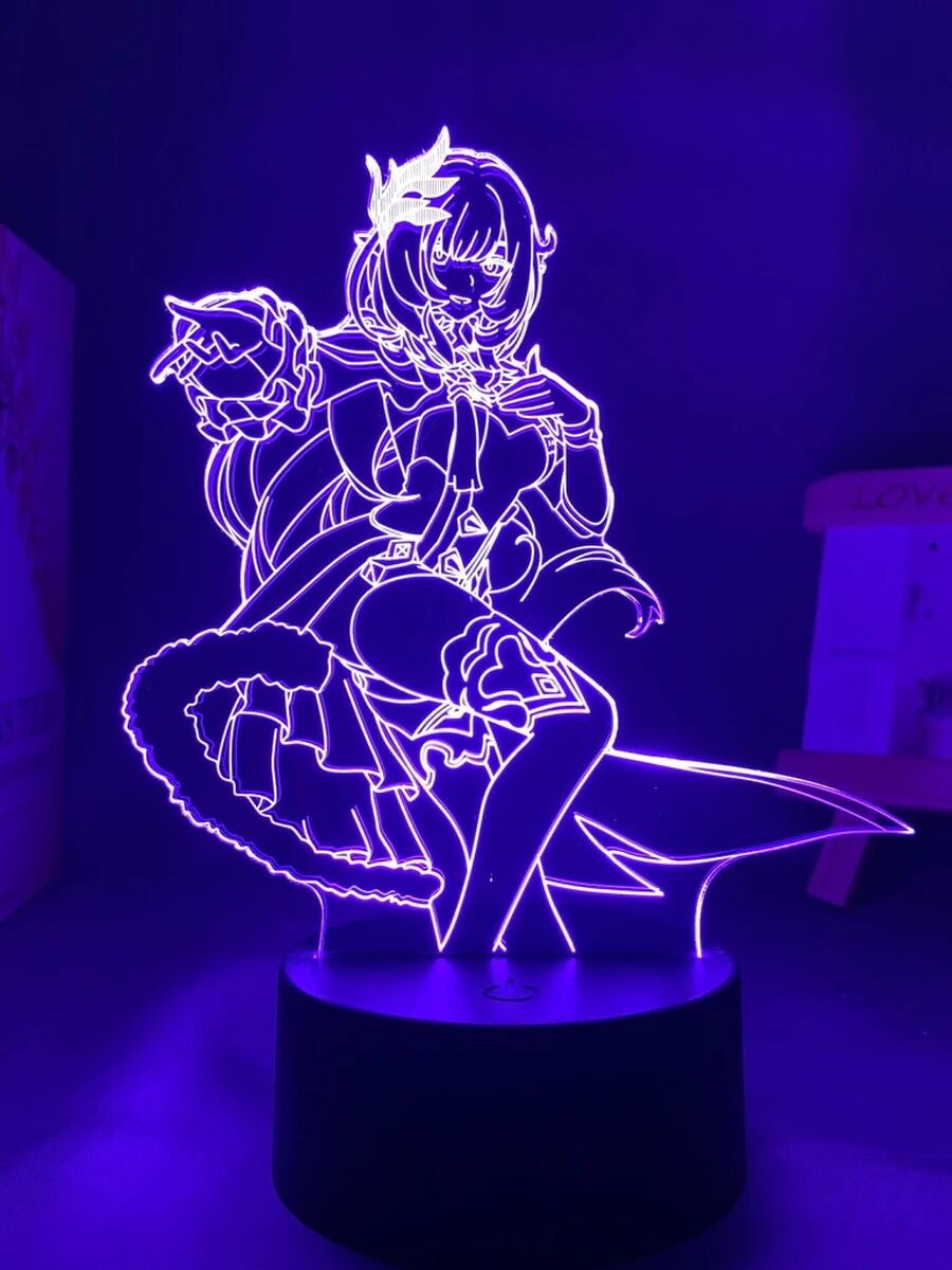 Ночник Аниме Хонкай Импакт - Anime Honkai Impact. Подарок фанату аниме и манги — декор в комнату с любимыми персонажами, в стиле отаку и японской анимации.