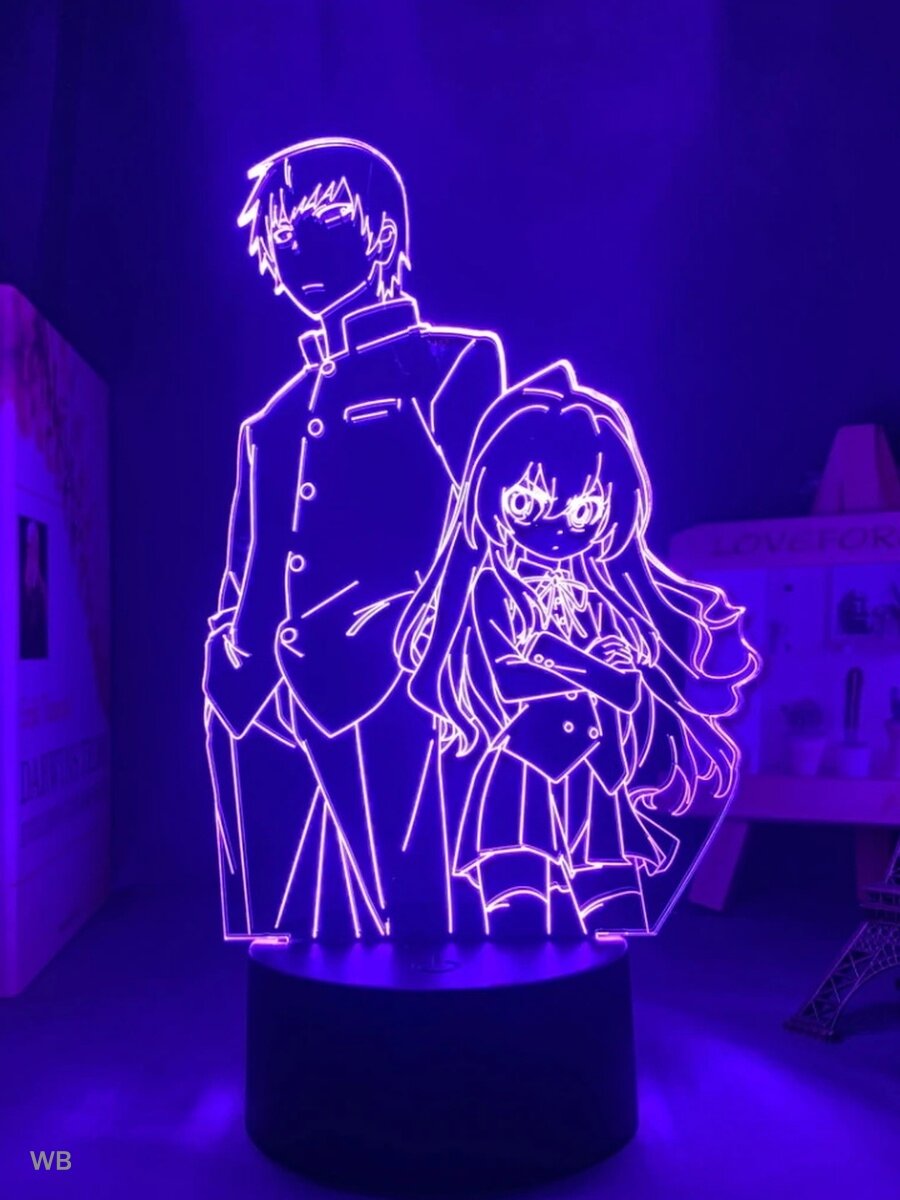 Ночник Аниме Торадора! - Anime Toradora. Подарок фанату аниме и манги — декор в комнату с любимыми персонажами, в стиле отаку и японской анимации.