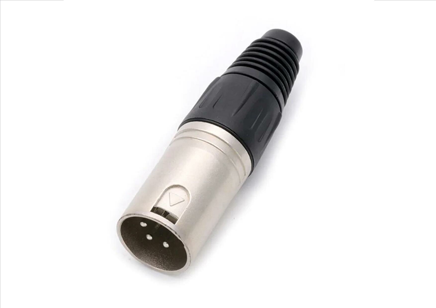 Разъем XLR, DS-кабель XF3, серебристый металлик, 3 контакта, папа
