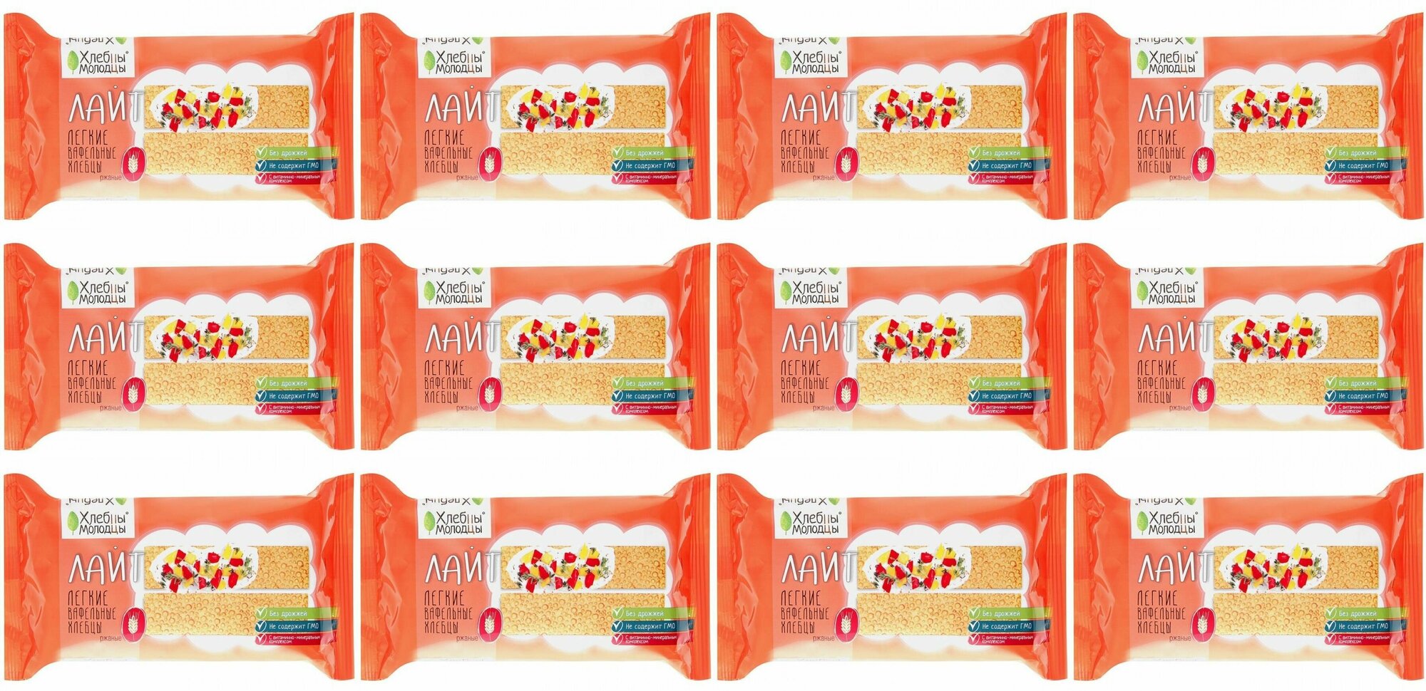 Хлебцы-Молодцы Хлебцы, Лайт ржаные, 70 гр, 12 шт