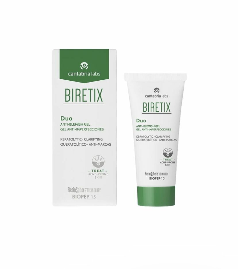 Biretix Duo Purifying Exfoliant Gel Anti-Blemish Gel Cantabria Labs Себорегулирующий гель, 30 мл.