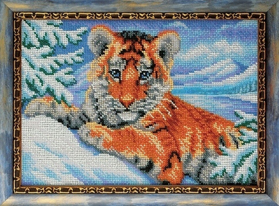 Набор для вышивания Радуга бисера #В-266 Полосатый малыш, Вышивка бисером, 27 x 19 см