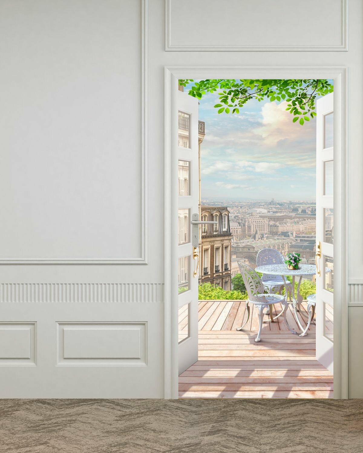 Фотообои 3d на двери самоклеющиеся HARMONY Утро нового дня 97х202 см HDD-200 фото обои на стену 3д