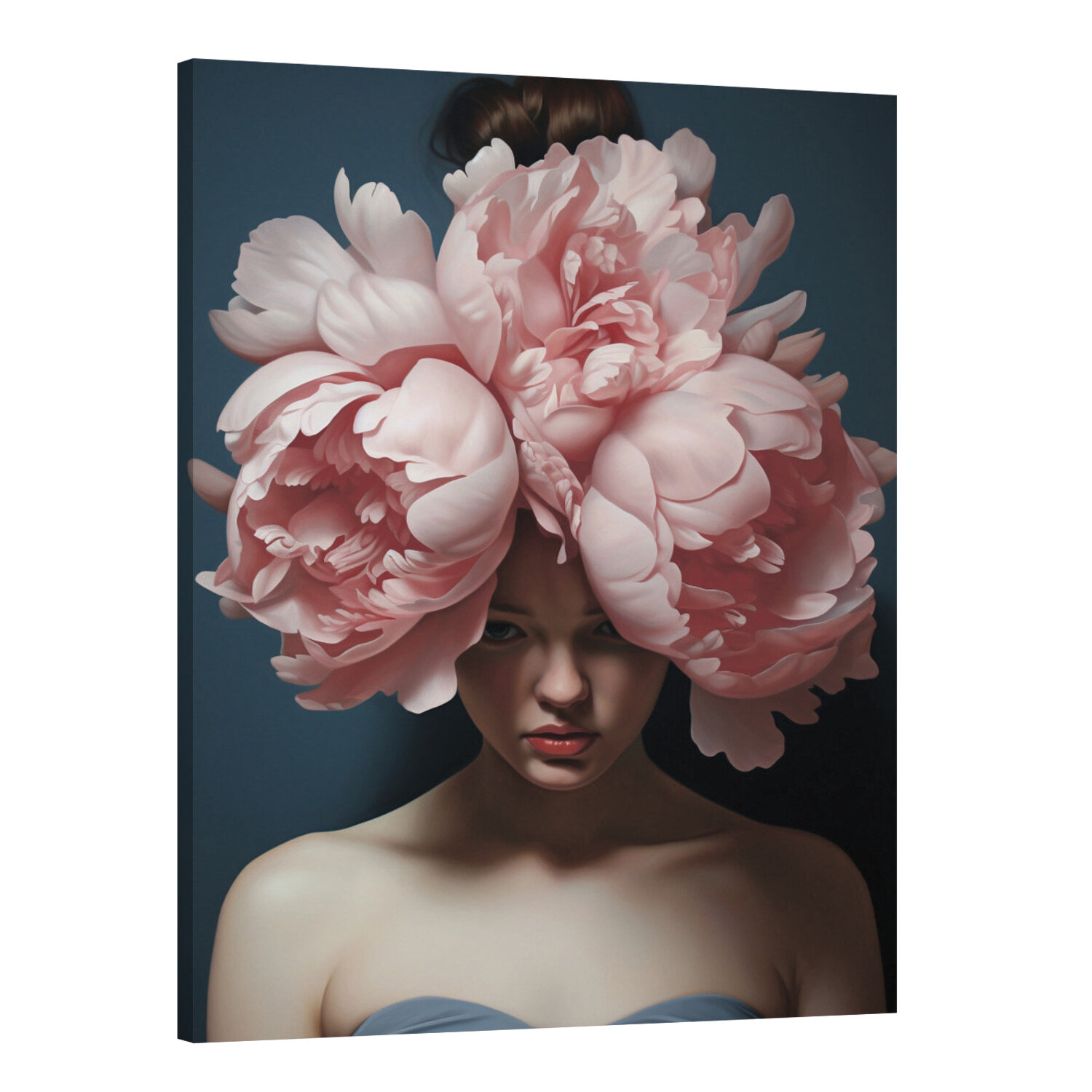 Интерьерная картина 50х70 "Девушка в пионах"