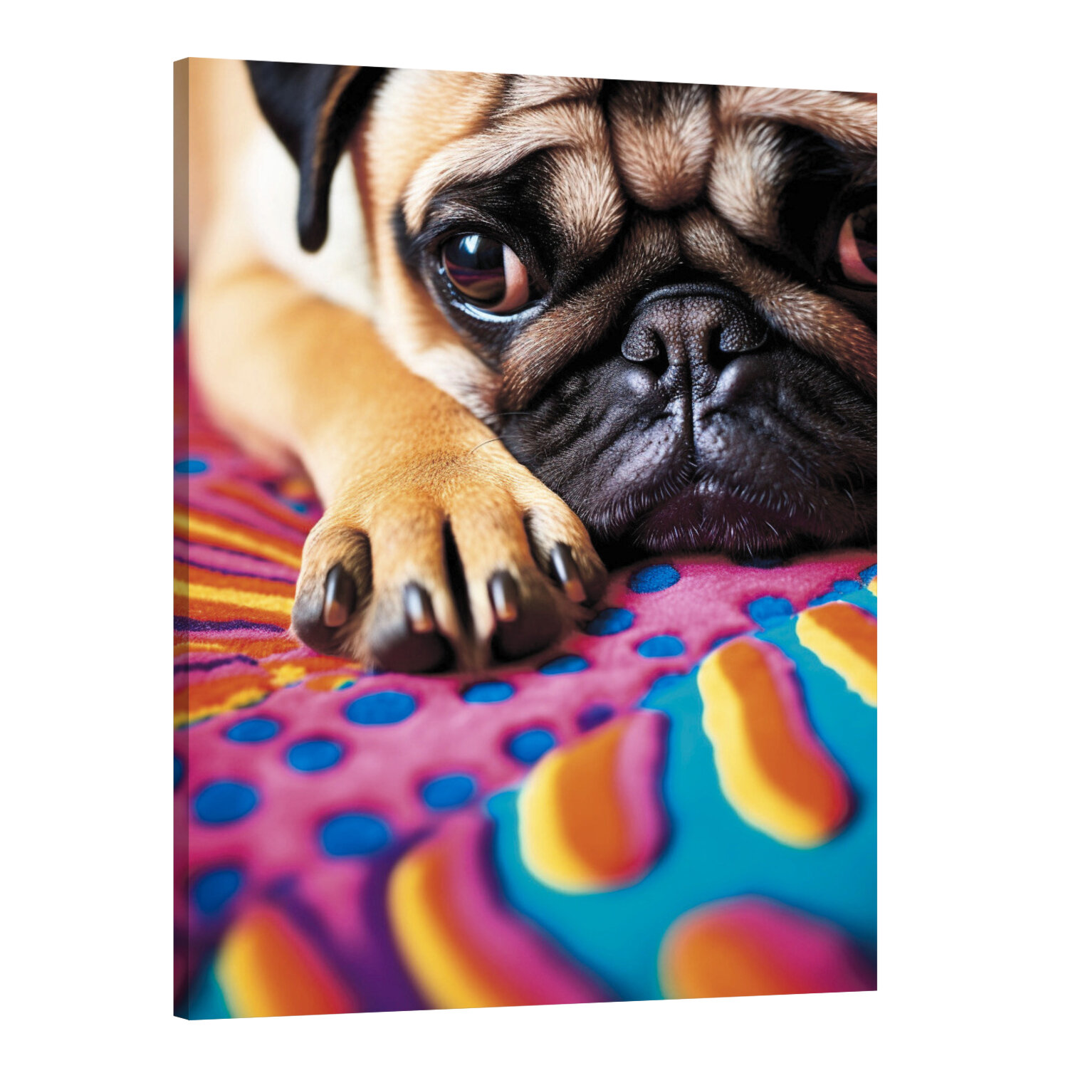 Интерьерная картина 50х70 "Мопс: Веселые Лапки"