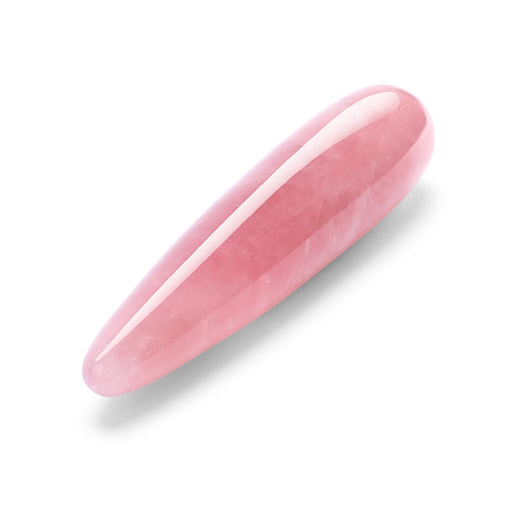 Двусторонний фаллоимитатор из розового кварца Le Wand Crystal Wand 17.8 см, розовый