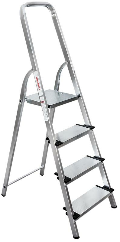 Стремянка Новая Высота 4 Ступени Nv1117 С Широкими Ступенями Рабочая Высота: 2.81 М, Нагрузка 150 Кг.