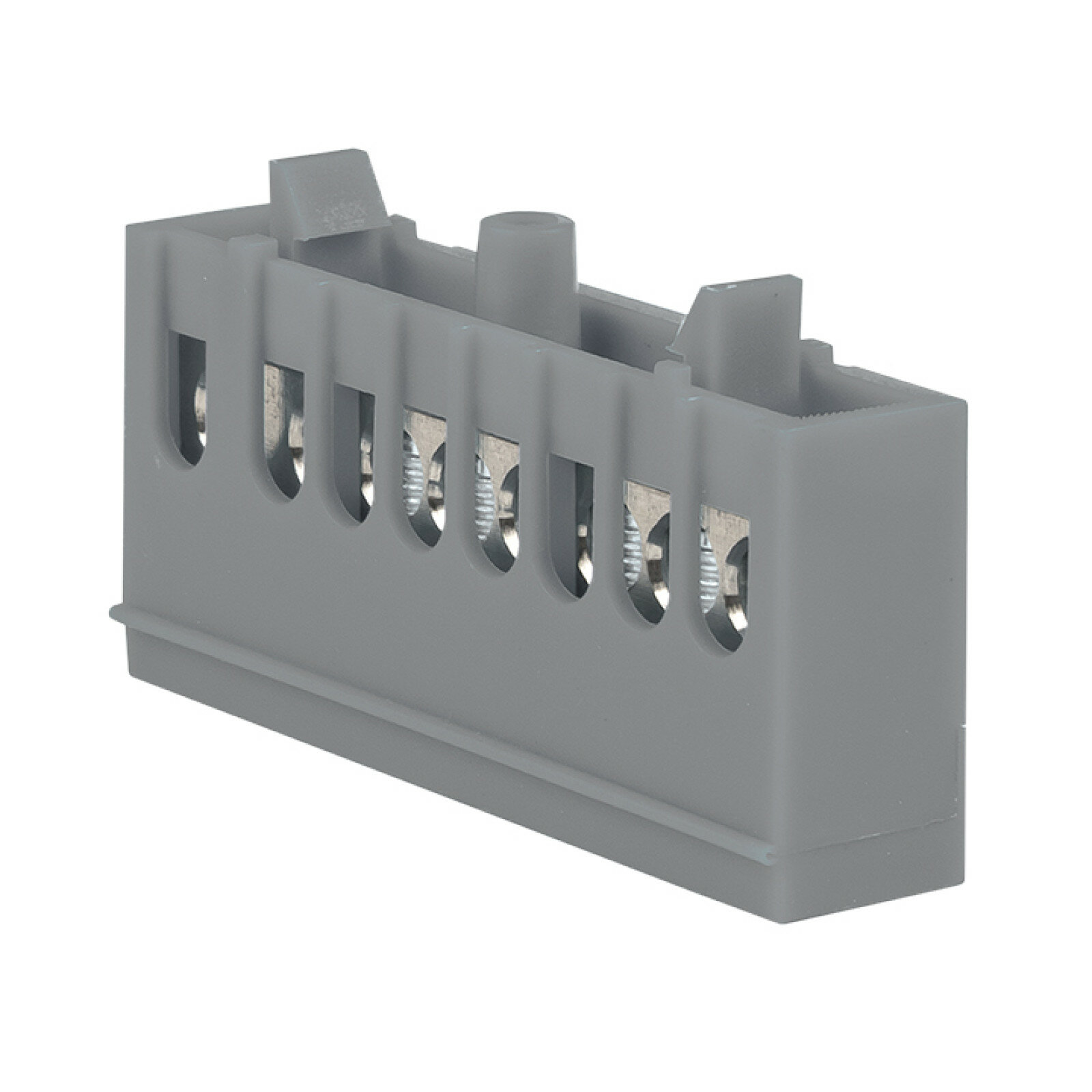 Шина фаза L (6х9мм) 8 отверстий латунь серый изолированный корпус на DIN-рейку EKF PROxima