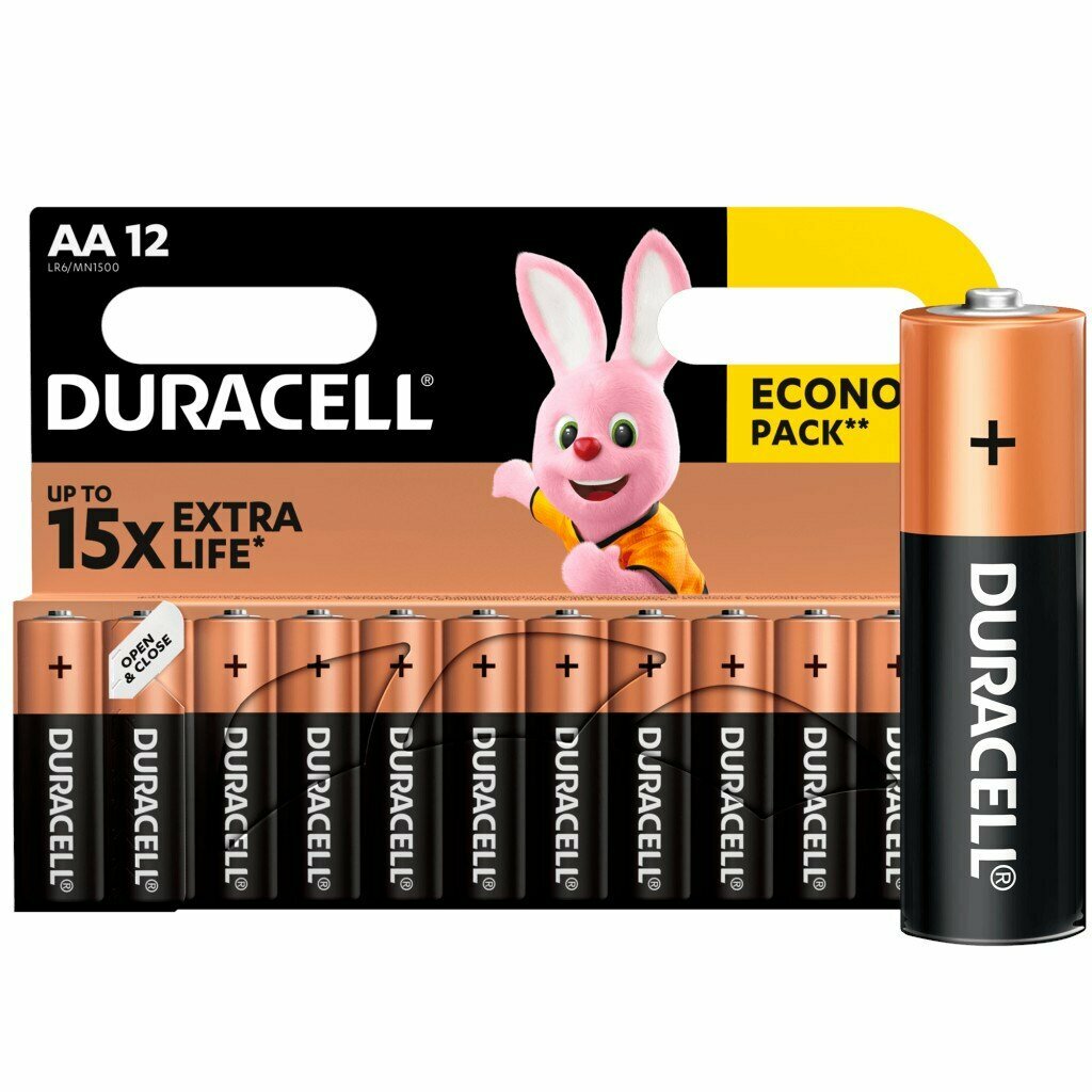 AA (LR06) Duracell Basic MN1500, 1.5V, упаковка 12шт.